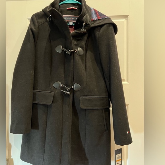 Tommy Hilfiger | Jackets & Coats | Tommy Hilfiger Black Pea Coat With ...